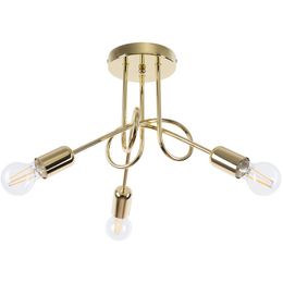 SOLLUX LIGHTING Deckenleuchte »LOOP 3« E27 1 Stk. Streulicht Goldfarben