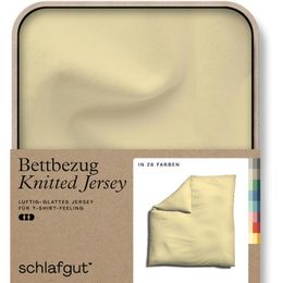 Schlafgut Bettbezug »Knitted Jersey uni, aus Bio-Baumwolle mit Elasthan, Reißverschluss« bügelfrei, Mix & Match Bettwäsche: passender Kissenbezug...