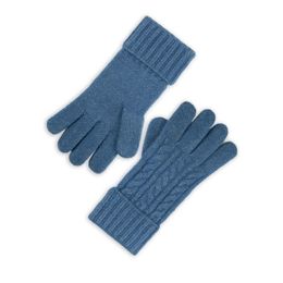 Capelli New York Strickhandschuhe 1 Paar, mit Zopfstrickmuster, Feinstrick, breiter Umschlag, wärmend jeans blue
