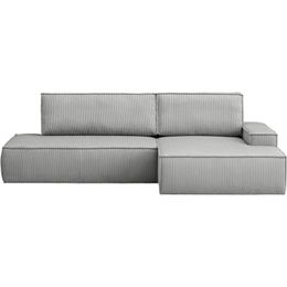 Home Affaire Ecksofa »SHERWOOD, Schlafsofa in L-Form offen (275cm), Cord, Leinenoptik« Schlaffunktion und Bettkasten, Kedernaht, hoher Sitz- &...