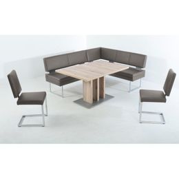 K+w Komfort & Wohnen K+W Komfort & Wohnen Essgruppe 4 Stk. tlg. langer Schenkel links oder rechts, 2 Freischwinger, 1 Funktionstisch grau