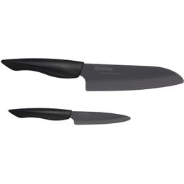 Kyocera Messer-Set »SHIN« Gemüse-/Santokumessser, extrem scharfe Klinge, Zirkoniakeramik schwarz