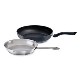 Fissler Pfannen-Set »Cenit « Edelstahl 18/10 Set, 1x Bratpfanne 24 cm, 1x Bratpfanne 28 cm, 2 Stk. tlg. Komfortgriff Schwarz