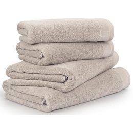 Möve MÖVE Handtuch Set »POOLSIDE« 2x Handtücher und 2x Duschtücher cashmere Obermaterial: 100% Baumwolle