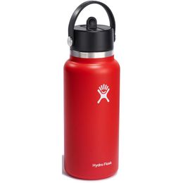 Hydro Flask Trinkflasche »32 OZ WIDE FLEX STRAW CAP« doppelte TempShield ️-Isolierung, 946 ml rot 946 ml