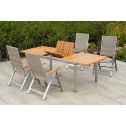Merxx Garten-Essgruppe »San Severo« 5 Stk. tlg. silber/steinbeige +