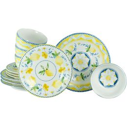 Creatable Teller-Set »Lemona, Tellerset 12-tlg« Handgemalte italienische Keramik bunt