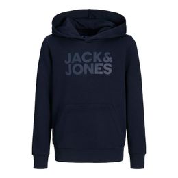 Jack & Jones JACK & JONES JUNIOR Kapuzensweatshirt &raquo;JJECORP mit Druck, K&auml;ngurutasche, pflegeleicht&laquo;, bedruckt, modisch, regular fit, Rundhals Navy Blazer...
