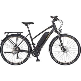 Prophete »Entdecker eSport« 10 Gang Shimano Kettenschaltung Mittelmotor 250 W Pedelec, Elektrofahrrad für Damen Schwarz+schwarz