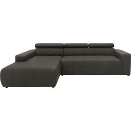 DOMO collection Ecksofa »Brandon große Ausführung B/T/H: 289/177/80 cm, auch in Leder und Cord« mit Kopfteilverstellung, wahlweise...