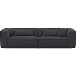 LeGer Home by Lena Gercke 3-Sitzer »PIARA, Couch mit Kedernaht, Sofa in Cord, Leinenoptik o. Strukturstoff« schwarze Füße, bequemer Sitzkomfort...