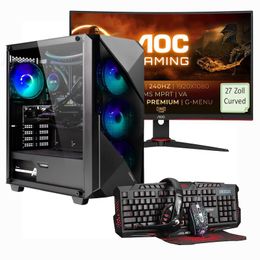 Hyrican Gaming-PC-Komplettsystem »Striker SET02466« 27 ′′ AMD Ryzen 5 GeForce RTX 4060 32 GB RAM 960 GB SSD Windows 11, inklusive Curved Monitor AOC..