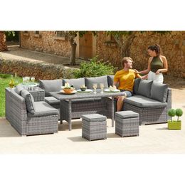 Konifera Gartenlounge-Set »Kalamos« Set, 3er-Sofa, 2x 2er Sofa, Ecksofa, 2x Hocker, 2x Tisch, inkl. Auflagen, 23 Stk. tlg. Polyrattan, Aluminium,...