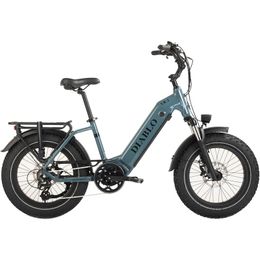 DIABLO BIKES »XR2« 7 Gang Shimano Tourney Schaltwerk Kettenschaltung Mittelmotor 250 W Pedelec, Elektrofahrrad für Damen u. Herren Dunkelblau+schwarz