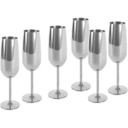 ECHTWERK Champagnerglas Sektglas, Sektkelch, Champagnerkelch, bruchsicher, 250 ml Silberfarben-Edition