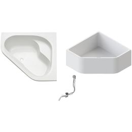 Ottofond Badewanne &raquo;Set Eckwanne&laquo; H&ouml;he 58 cm Sitzmulde 1350 mm/430 mm Eckwanne wei&szlig; Sanit&auml;racryl