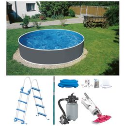 my POOL BWT Rundpool &raquo;mit Akku-Bodensauger BC30&laquo; in verschiedenen Gr&ouml;&szlig;en und Tiefen erh&auml;ltlich grau