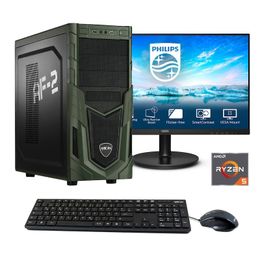 Hyrican PC-Komplettsystem »Gaming-PC SET2328« 27 ′′ AMD Ryzen 5 Radeon Graphics 8 GB RAM 2.000 GB HDD Windows 11, inklusive 27" Monitor Philips...
