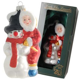 KREBS GLAS LAUSCHA Christbaumschmuck &raquo;KGL93473, Weihnachtsdeko, Christbaumschmuck&laquo; Kind mit Schneemann bunt