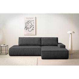 Home Affaire Ecksofa »SHERWOOD, Schlafsofa in L-Form offen (275cm), Cord, Leinenoptik« Schlaffunktion und Bettkasten, Kedernaht, hoher Sitz- &...