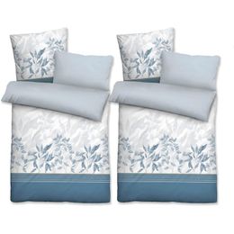 Biberna Wendebettw&auml;sche &raquo;Azra&laquo; 6 Stk. tlg. feiner Glanz + weicher Griff, pflegeleicht, als 3er- oder 6er-Set ciel Obermaterial: 100% Baumwolle B/L:...