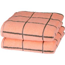 Ross Handtücher »Cashmere Überkaro« 100% Baumwolle, kariert, in modischen Karo Farben peach pink Obermaterial: 100% Baumwolle B/L: 50 cmx100 cm