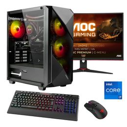 Hyrican Gaming-PC-Komplettsystem »Striker SET02413« 27 ′′ Intel Core i7 GeForce RTX 4060 16 GB RAM 1.000 GB SSD DDR5, Windows 11, inklusive 27"...