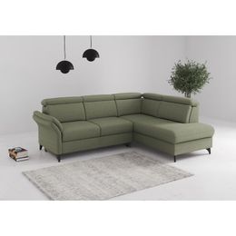 Sit & More SIT&MORE Ecksofa »Glendale, L-Form« inkl. Kopfteilverstellung, wahlweise mit Vorziehsitz und Bettkasten olive