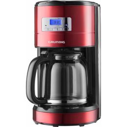 Grundig Filterkaffeemaschine »KM 6330« 1, 8 l Kaffeekanne Papierfilter Metallic-Rot / Edelstahl
