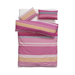 OTTO HOME Bettwäsche »Elvea« 2 Stk. tlg. in Gr. 135x200 oder 155x220 cm, 100% Baumwolle, Streifen pink Obermaterial: 100% Baumwolle B/L: 135 cm x...
