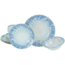 Creatable Teller-Set »Rondo Summertime Blau, Tellerset 12-tlg« Maritim, Reaktivglasur blau
