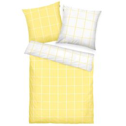 Tom Tailor HOME Bettwäsche »LARGE CHECK in Gr. 135x200cm oder 155x220cm« 2 Stk. tlg. new bedroom, gewebtes Label Light Lemon & Crisp White...