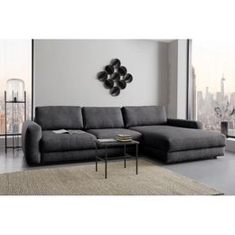Places of Style Ecksofa »Bloomfield, bequem und elegant, OTTOs Choice, Breite 303cm, L-Form« wahlweise mit Bettfunktion und Bettkasten Obsidian