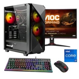 Hyrican Gaming-PC-Komplettsystem »Striker SET02370« 27 ′′ Intel Core i7 GeForce RTX 3060 16 GB RAM 1.000 GB SSD inklusive 27" Curved Monitor AOC...