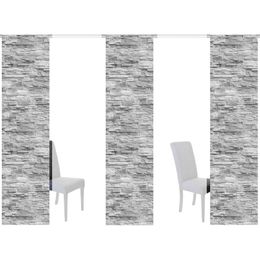 Home Wohnideen Schiebegardine »WALLI« Klettband 5 Stk. tlg. HxB: 245x60, 5er Set anthrazit Obermaterial: 100% Polyester 245 cm