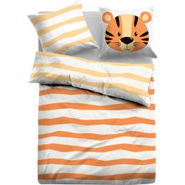 Tom Tailor HOME Kinderbettwäsche »Malik« 2 Stk. tlg. "kleiner Tiger" sun orange Obermaterial: 100% Baumwolle B/L: 135 cm x 200 cm