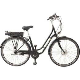 SAXONETTE &raquo;Fashion Plus&laquo; 7 Gang Shimano Nexus Schaltwerk Nabenschaltung Frontmotor 250 W Pedelec, Elektrofahrrad f&uuml;r Damen u. Herren schwarz+schwarz
