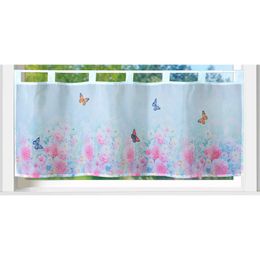 Weckbrodt-Gardinen WECKBRODT Scheibengardine &raquo;Capri&laquo; Schlaufen 1 Stk. tlg. Voile, halbtransparent, bedruckt, HxB 45x120cm, Gardine, Store multi Obermaterial: 100%...
