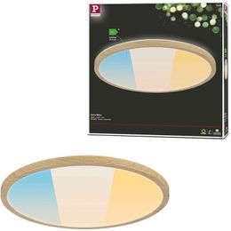 Paulmann LED Deckenleuchte &raquo;LED Panel Atria Shine IP44 rund 398mm White Switch&laquo; 1 Stk. Tageslichtwei&szlig; Farbwechsler, Farbsteuerung holzfarben