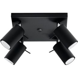 SOLLUX LIGHTING Deckenleuchte »RING« GU10 1 Stk. beweglicher Lampenschirm Schwarz