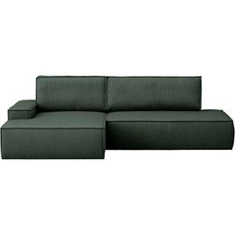 Home Affaire Ecksofa »SHERWOOD, Schlafsofa in L-Form offen (275cm), Cord, Leinenoptik« Schlaffunktion und Bettkasten, Kedernaht, hoher Sitz- &...