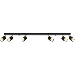 SOLLUX LIGHTING Deckenleuchte »NERO« GU10 1 Stk. beweglicher Lampenschirm Goldfarben/Schwarz