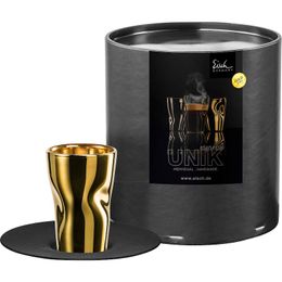 EISCH GERMANY Espressoglas »UNIK« Espressoglas mit Untertasse, veredelt mit Echtgold, 100 ml schwarz, goldfarben