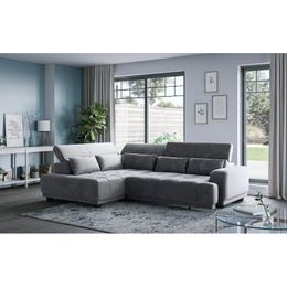 COTTA Ecksofa &raquo;Jade - L Form, Sitzbreite 201 cm&laquo; inkl. Kopfteilverstellung und Nierenkissen, PUR-Schaumpolsterung 92% POLYESTER (PES) / 8% POLYAMID (