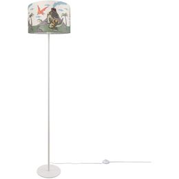 Paco Home Stehlampe »Diamond 636« E27 Kinderzimmer Babyzimmer Stehleuchte Stoffschirm Dinosaurier Motiv E27 weiß