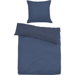 Tom Tailor HOME Wendebettwäsche »COOPER« 2 Stk. tlg. wohlig warm im Herbst + Winter, mit Reißverschluss, pflegeleicht indigo blue Obermaterial:...