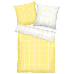 Tom Tailor HOME Bettwäsche »LARGE CHECK in Gr. 135x200cm oder 155x220cm« 2 Stk. tlg. new bedroom, gewebtes Label Light Lemon & Crisp White...