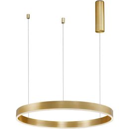 NOVA LUCE LED-H&auml;ngeleuchte &raquo;MOTIF&laquo; LED-Modul 1 Stk. Warmwei&szlig; dimmbar, h&ouml;henverstellbar, Lichtfarbe verstellbar, Fernbedienung Gold