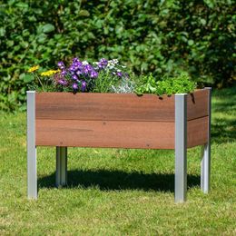 Dobar Hochbeet »WPC, auf Stelzen, Teak« ca. 91 x 50 x 60 cm (L x B x H) groß und ca. 17 kg Hellbraun