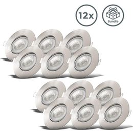 B.K.LICHT Einbauleuchte LED-Modul 12 Stk. Warmwei&szlig; matt-nickel